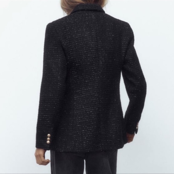 Zara | Jackets & Coats | Zara Double Breasted Textured Weave Jacket ...